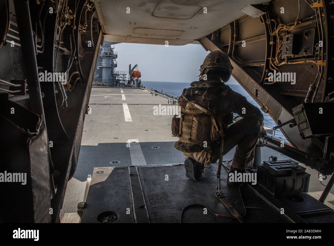 U.S. Marines assigned to Medium Tiltrotor Squadron (VMM) 161, attached ...
