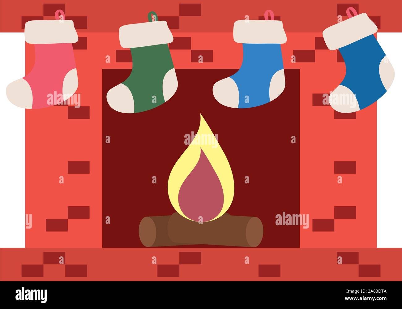 christmas chimney with socks icon Stock Vector Image & Art - Alamy