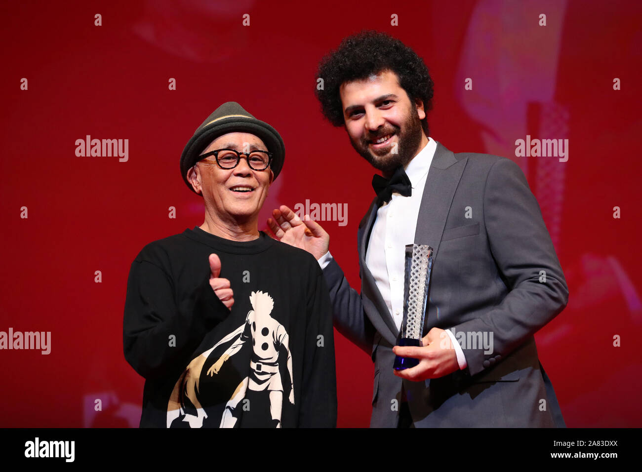 November 05, 2019. 05th Nov, 2019. Ryuichi Hiroki, Saeed Roustaee ...