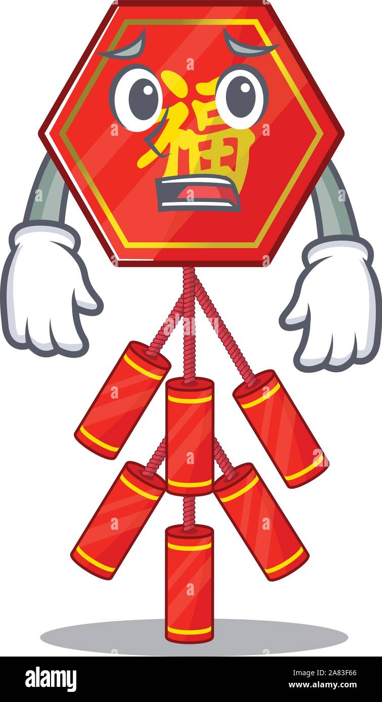 Cute chinese firecracker character the smiley afraid Stock Vector Image ...
