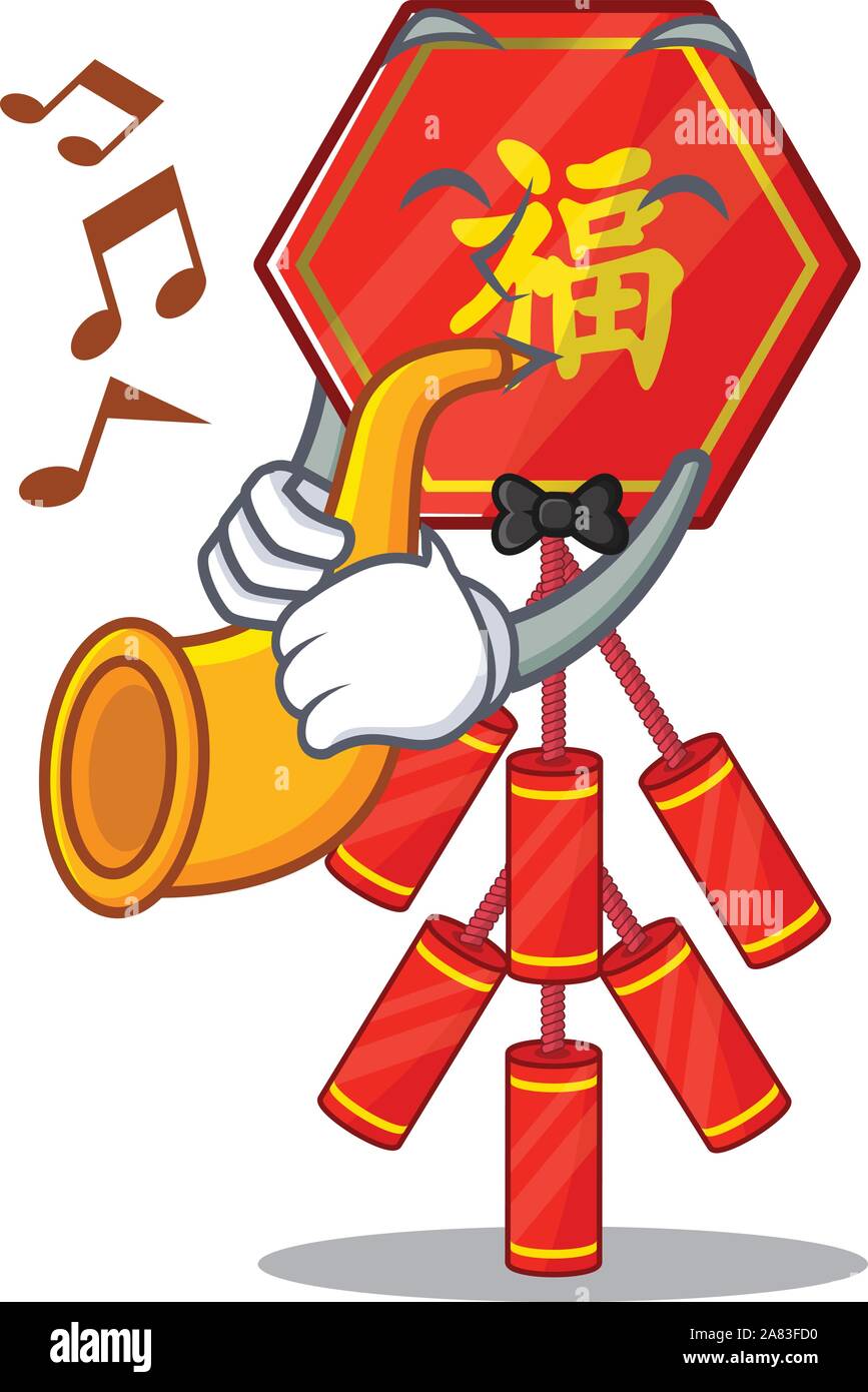Cute chinese firecracker character the with trumpet smiley Stock Vector ...