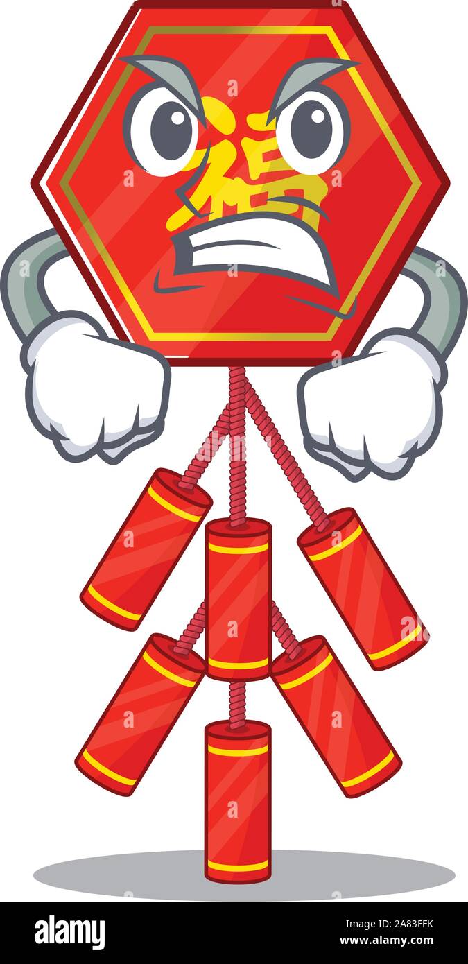 Cute chinese firecracker angry character the smiley Stock Vector Image ...
