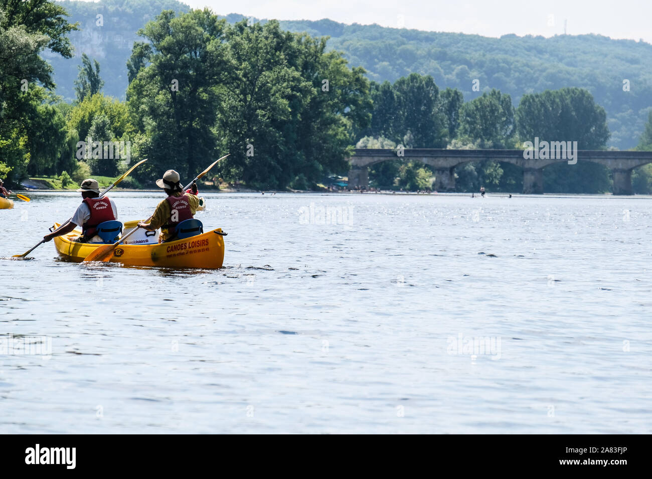 Canoeing at River Dordogne, France Stock Photo - Alamy