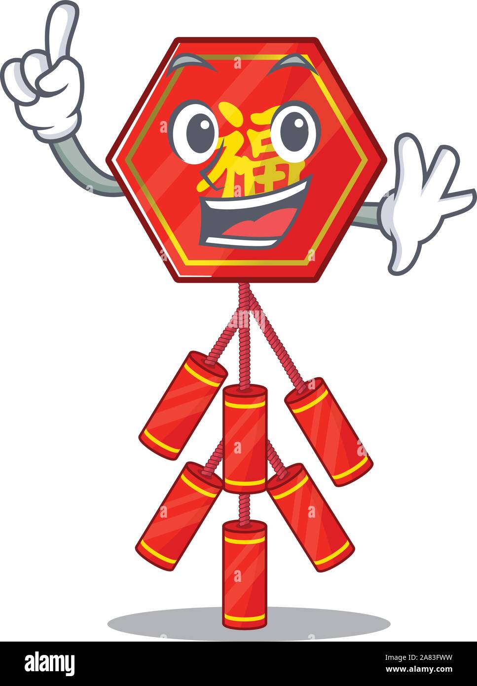 isolated mascot finger chinese firecracker on cartoon Stock Vector ...