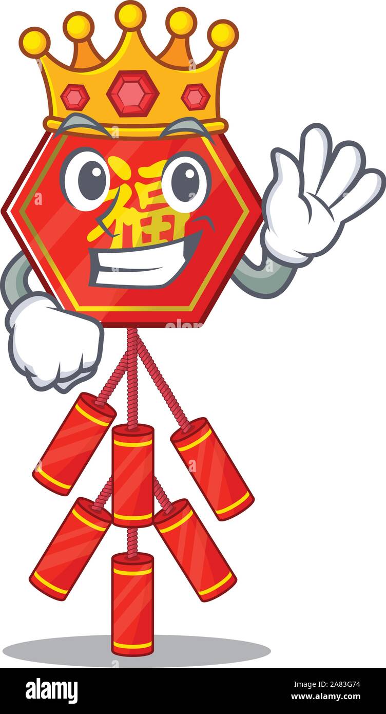 king isolated mascot chinese firecracker on cartoon Stock Vector Image ...