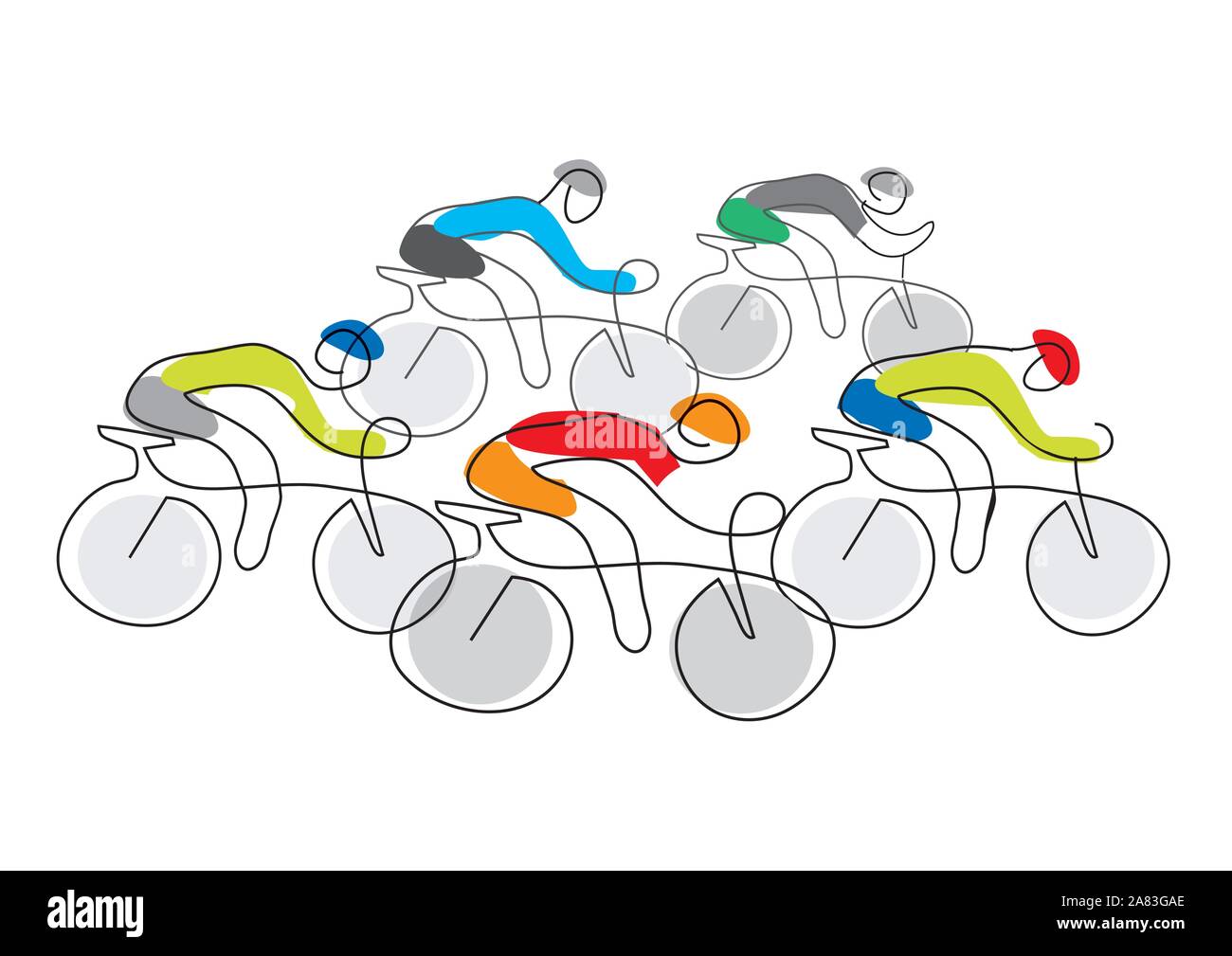 Cycling race line art stylized. Line art illustration of cycling race ...