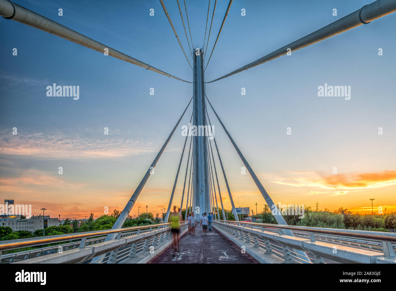Cable stayed pedestrian bridge hi-res stock photography and images - Alamy