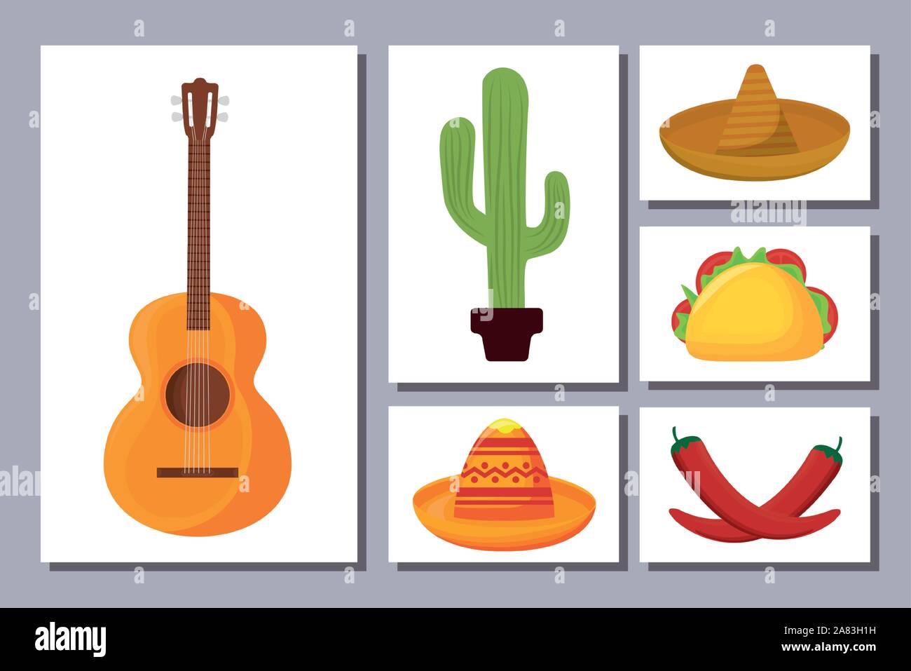 bundle mexican traditional set icons vector illustration design Stock ...