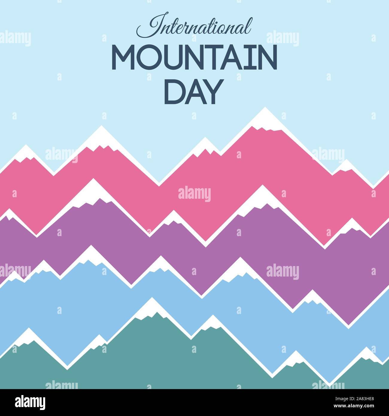 Color mountains seamless pattern. Greeting card. International Mountain ...
