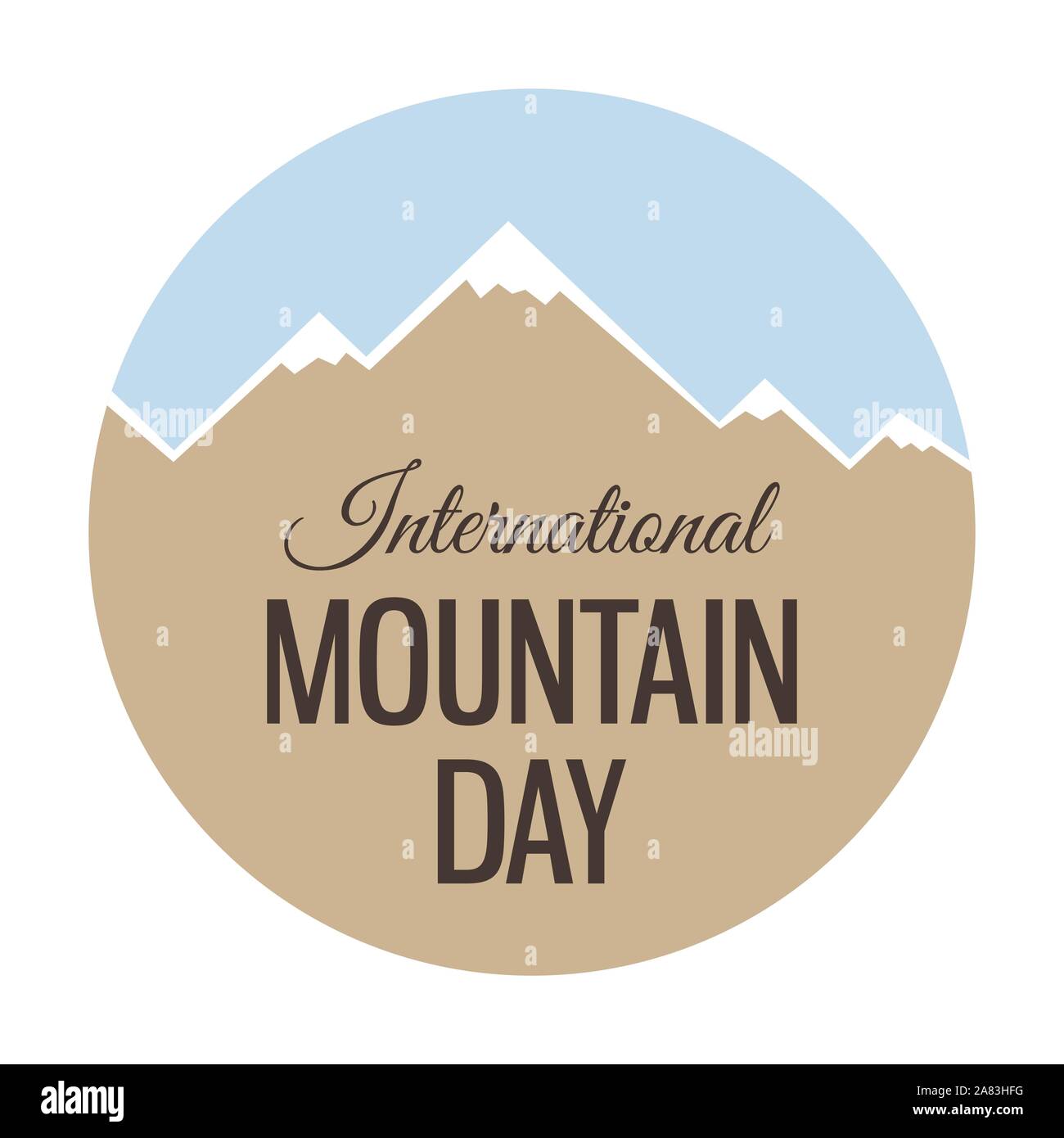 Icon label with a nature landscape with mountains with snowy peaks ...