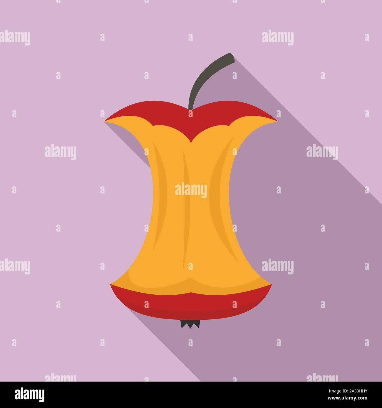 Eaten red apple icon. Flat illustration of eaten red apple vector icon ...