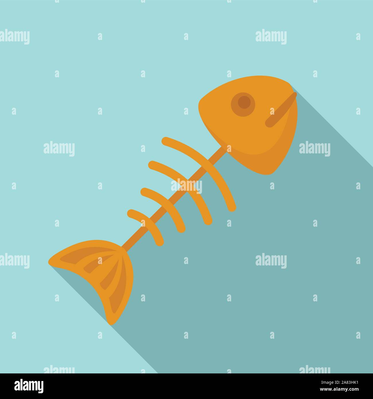 Fish skull icon. Flat illustration of fish skull vector icon for web ...