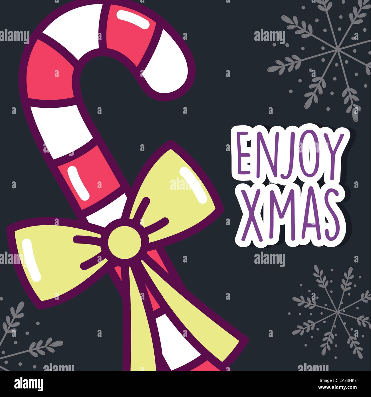 merry christmas celebration candy stick peppermint ribbon snowflakes ...