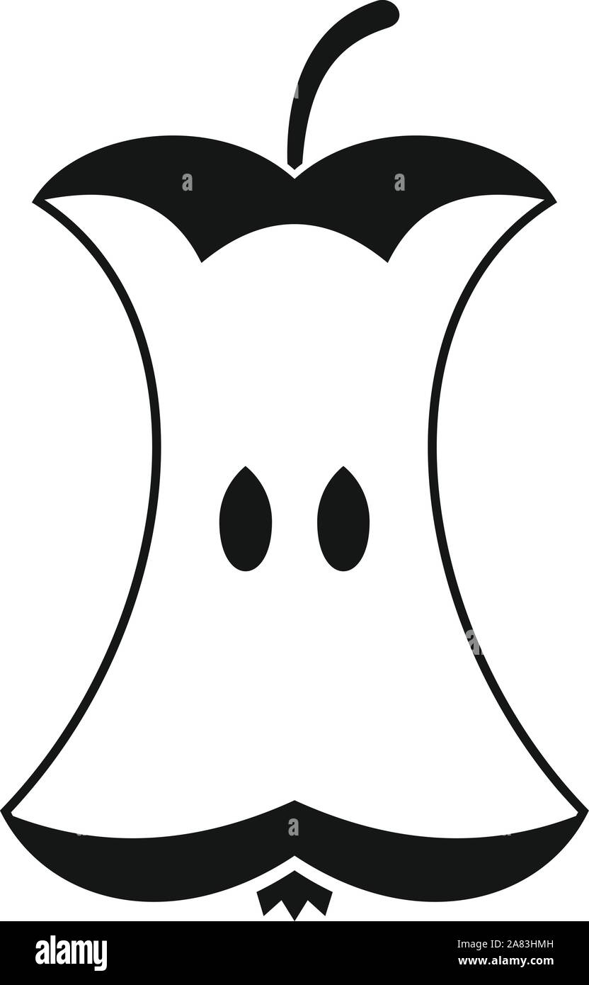 Eaten apple icon. Simple illustration of eaten apple vector icon for ...