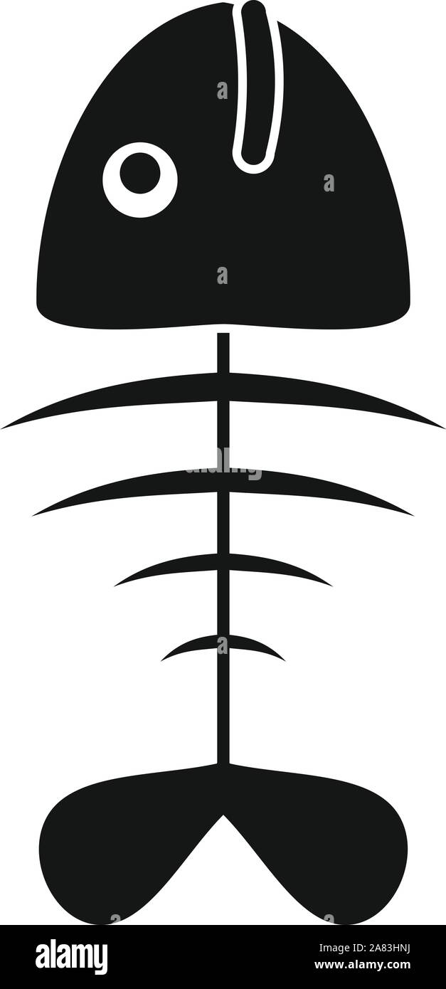 Fish skull icon. Simple illustration of fish skull vector icon for web ...