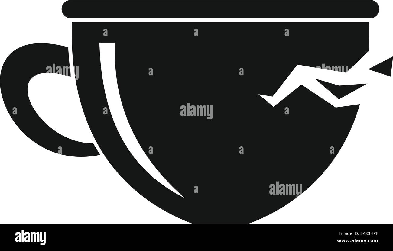 Cracked cup icon. Simple illustration of cracked cup vector icon for ...