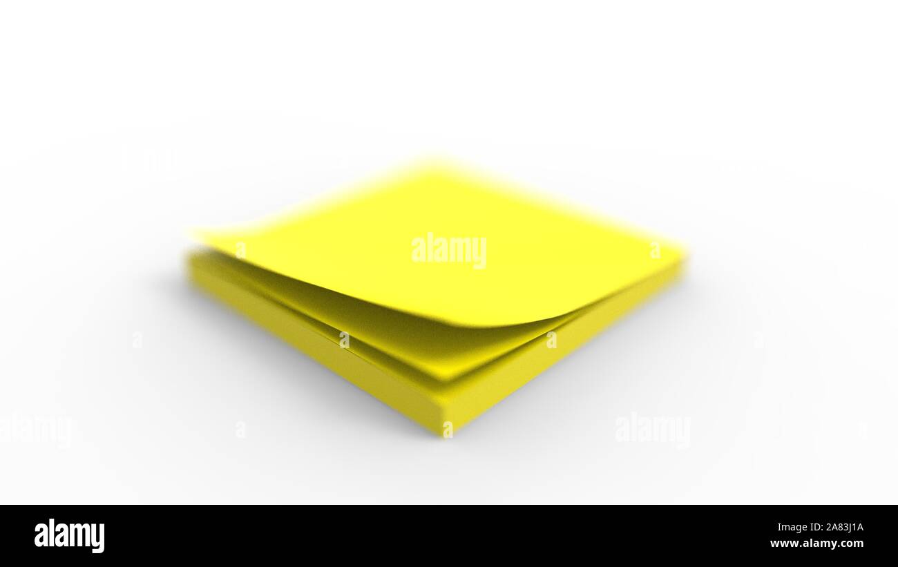 3d rendering of a stack of sticky notes isolated in white background ...