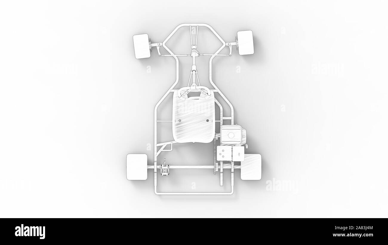 3d rendering of a go kart isolated in white studio background Stock ...