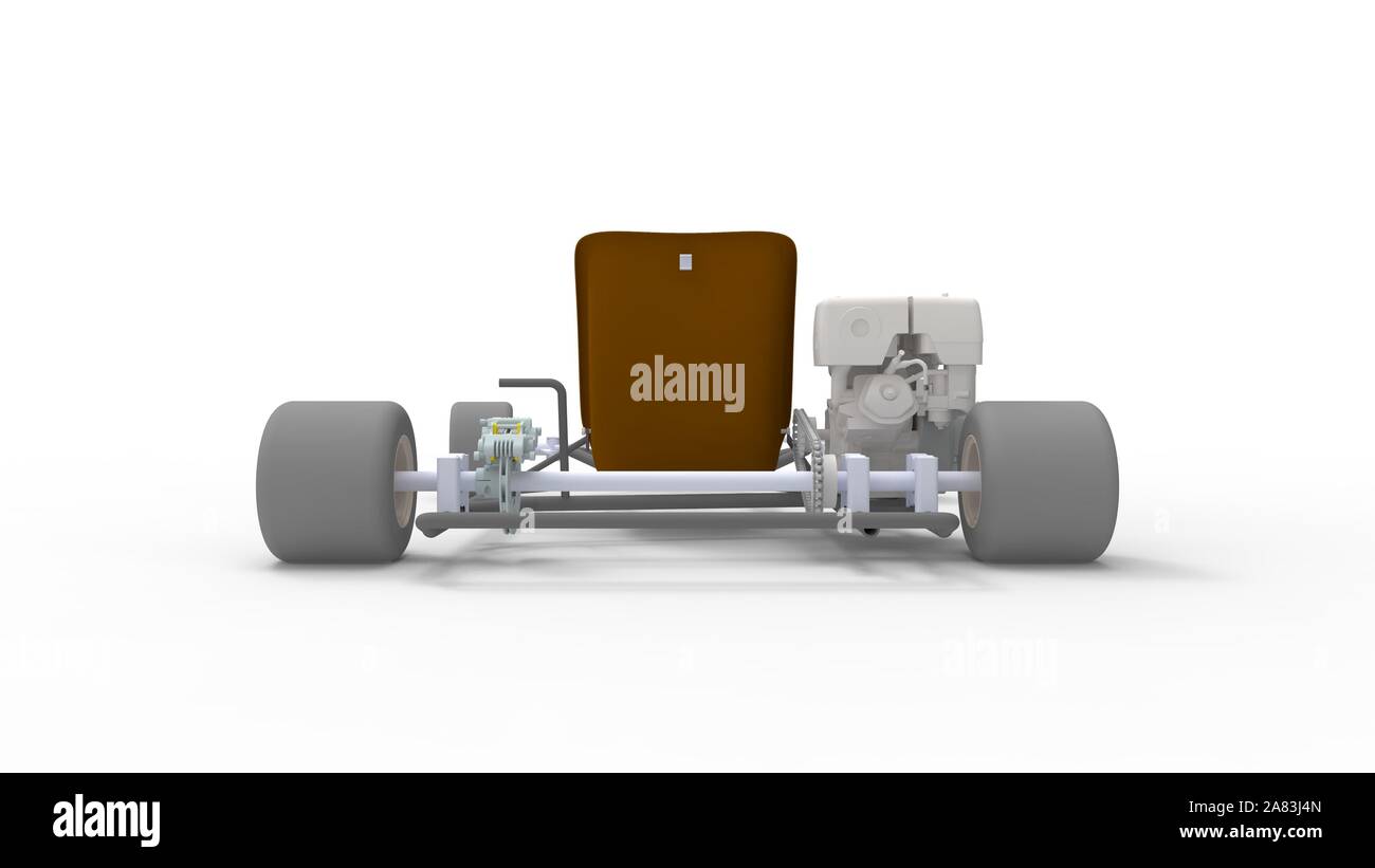 3d rendering of a go kart isolated in white studio background Stock ...