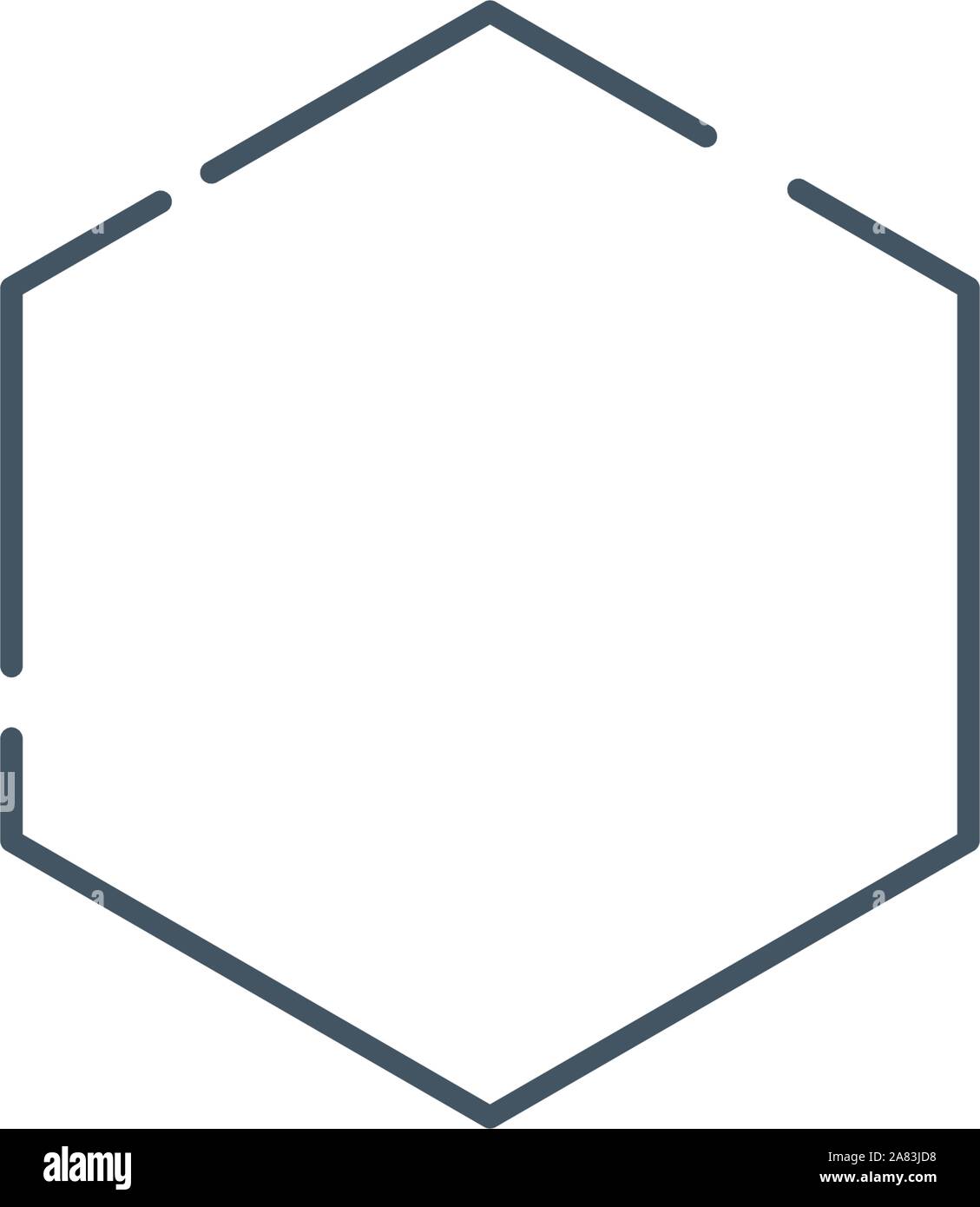 Linear Hexagon with editable stroke. Hexagon geometric polygonal logo ...