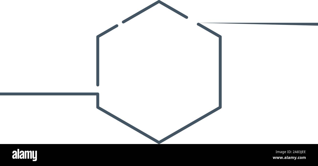 Linear Hexagon with editable stroke. Hexagon geometric polygonal logo ...