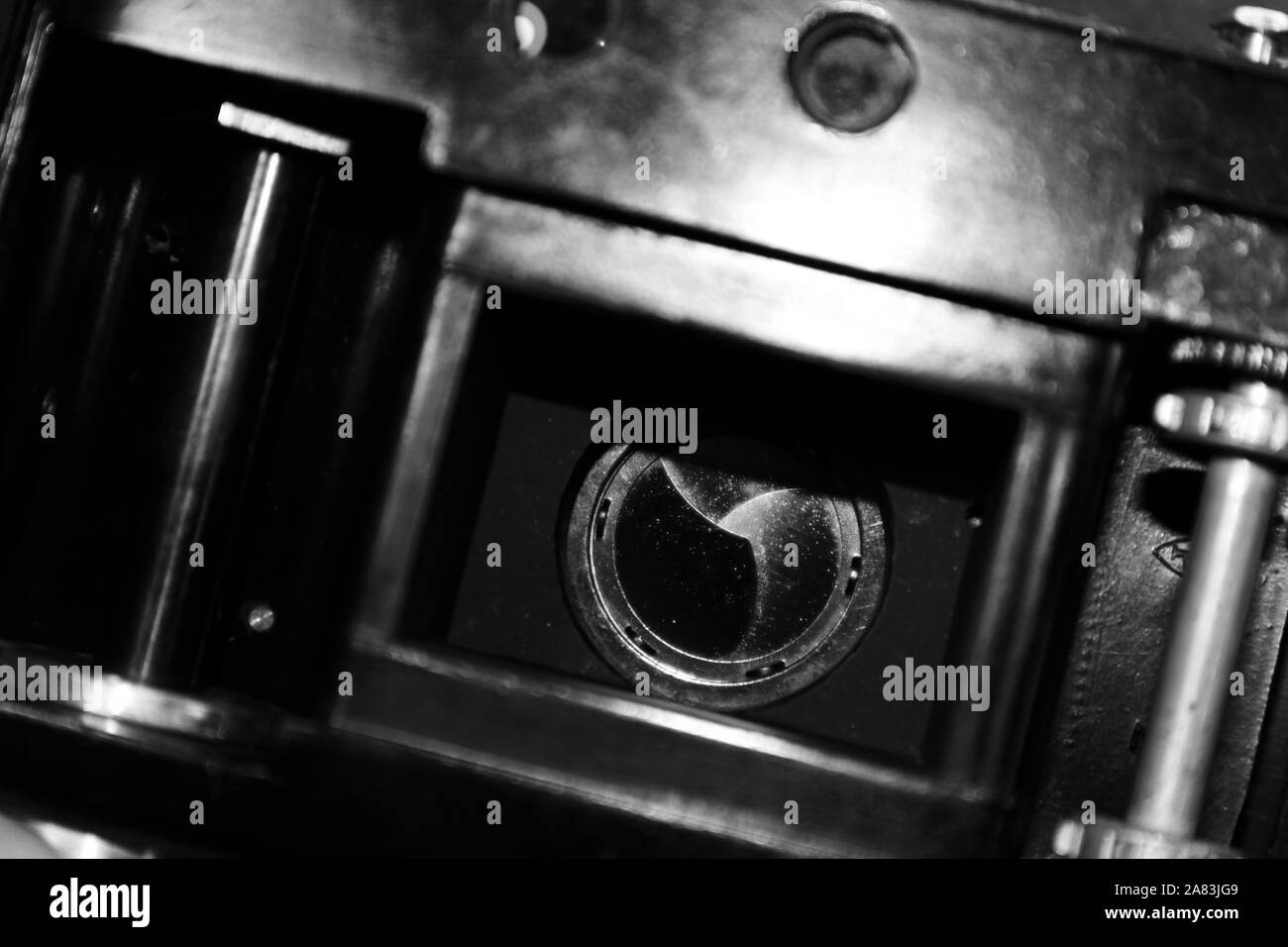 The three-bladed shutter of the Argus C3 camera as seen from the inside ...