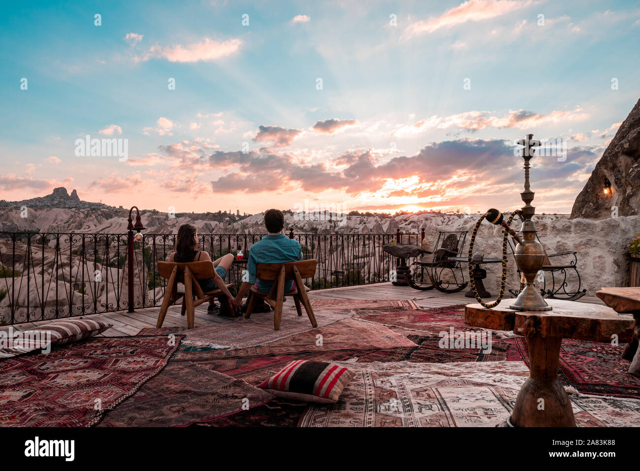 Beautiful Turkish Sunset on the Rooftop Stock Photo - Alamy