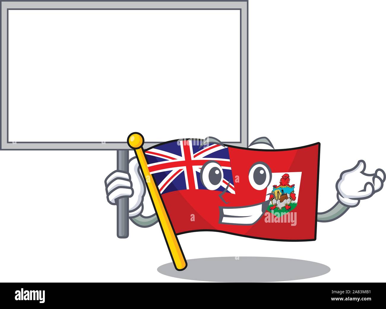 flag bermuda bring board cartoon in character shape Stock Vector Image ...