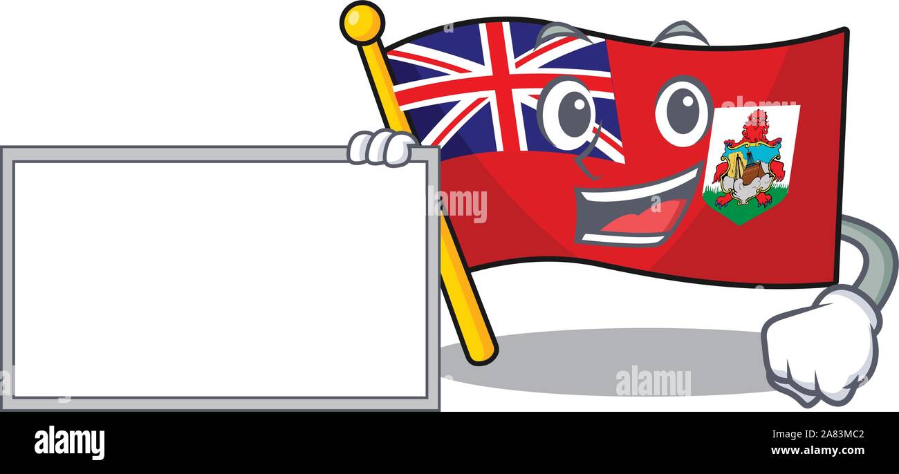 flag bermuda cartoon in with board character shape Stock Vector Image ...