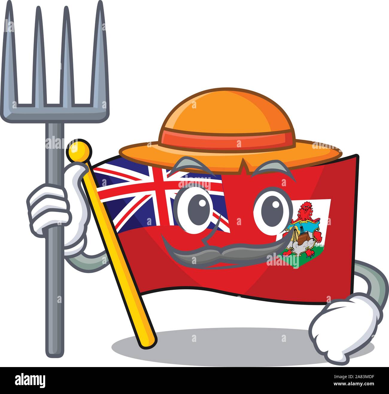 flag bermuda cartoon in character farmer shape Stock Vector Image & Art ...
