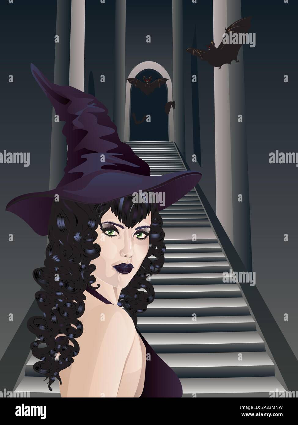 Scary interior stairs Stock Vector Images - Alamy