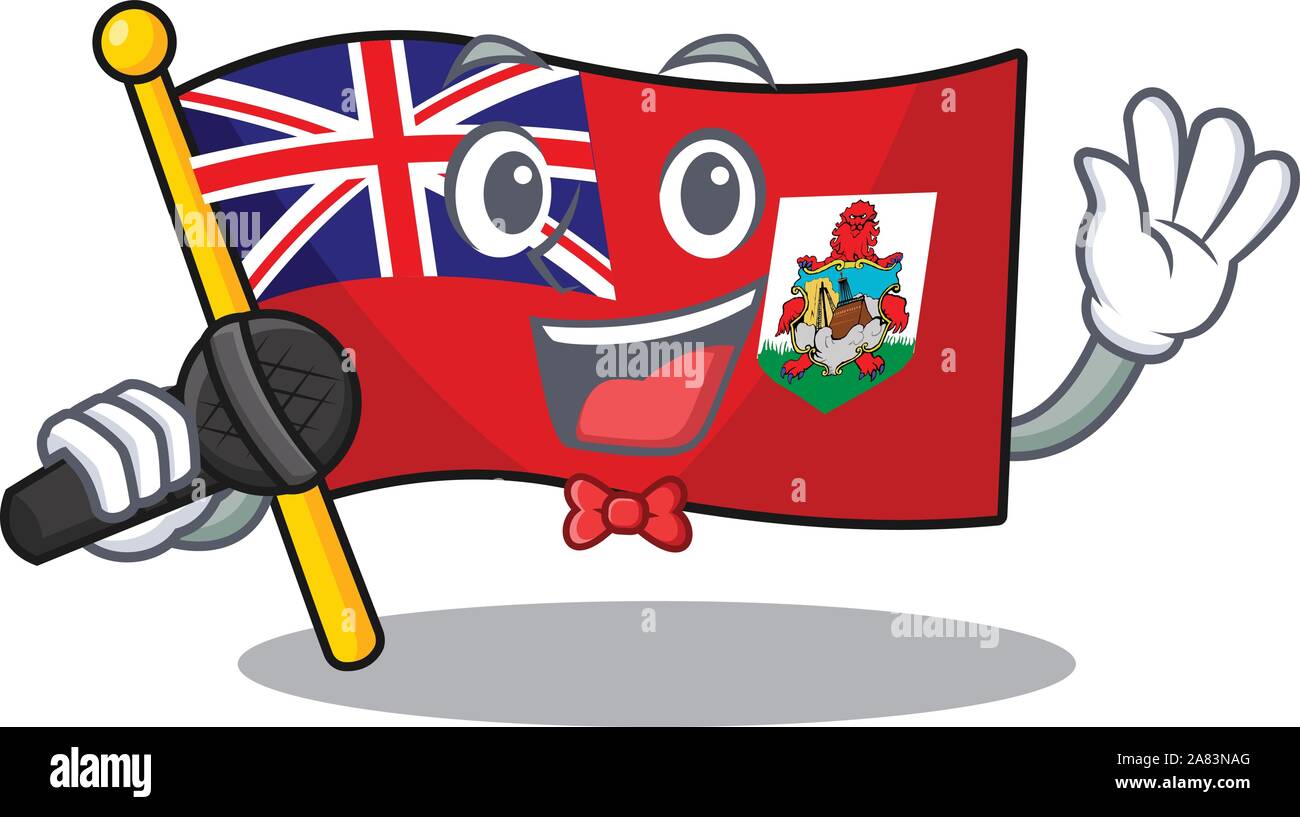flag bermuda isolated cartoon the singing mascot Stock Vector Image ...