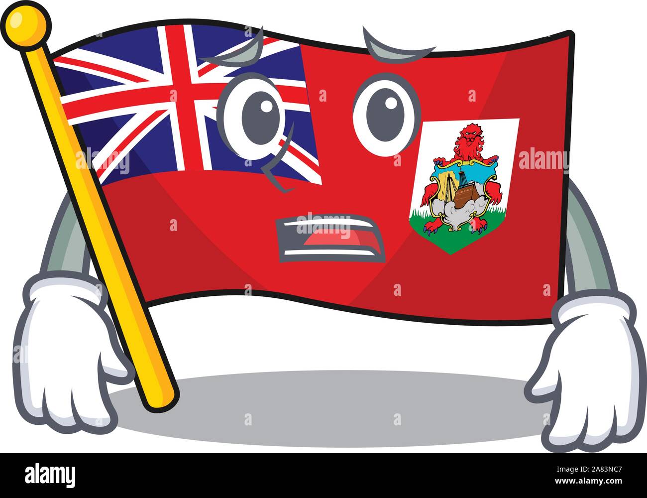 flag bermuda isolated cartoon afraid the mascot Stock Vector Image ...