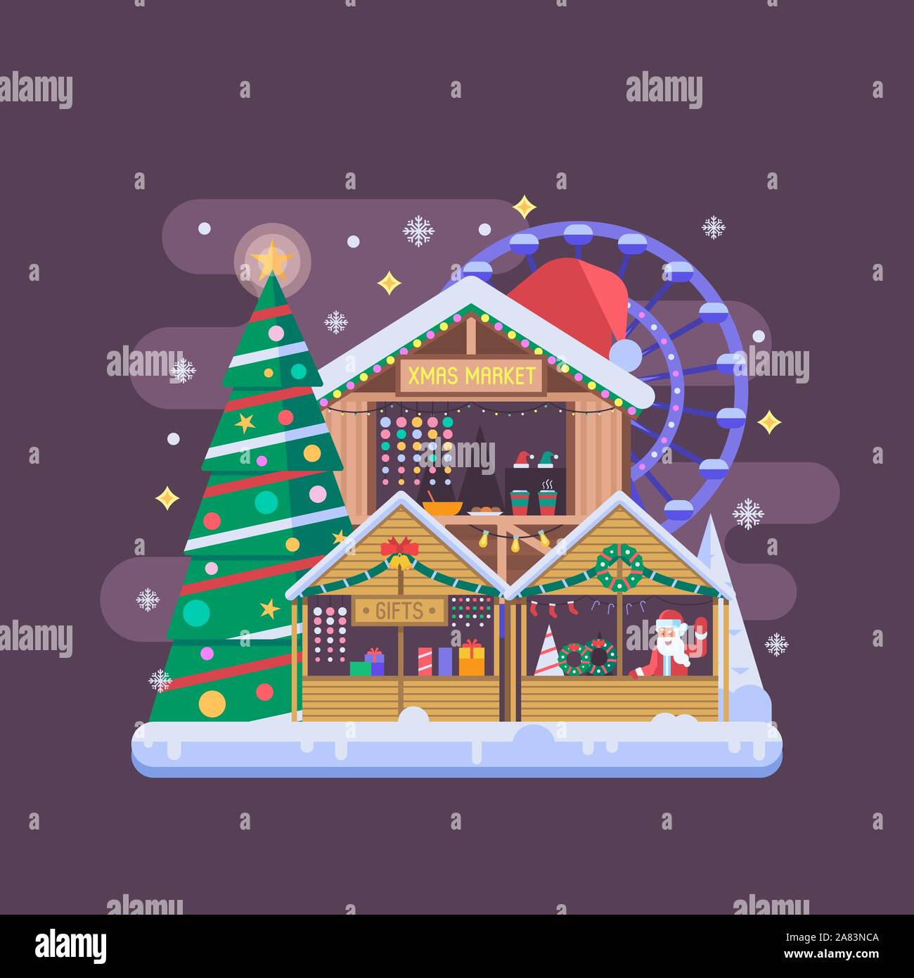 Decoration traditional christmas market Stock Vector Images - Alamy