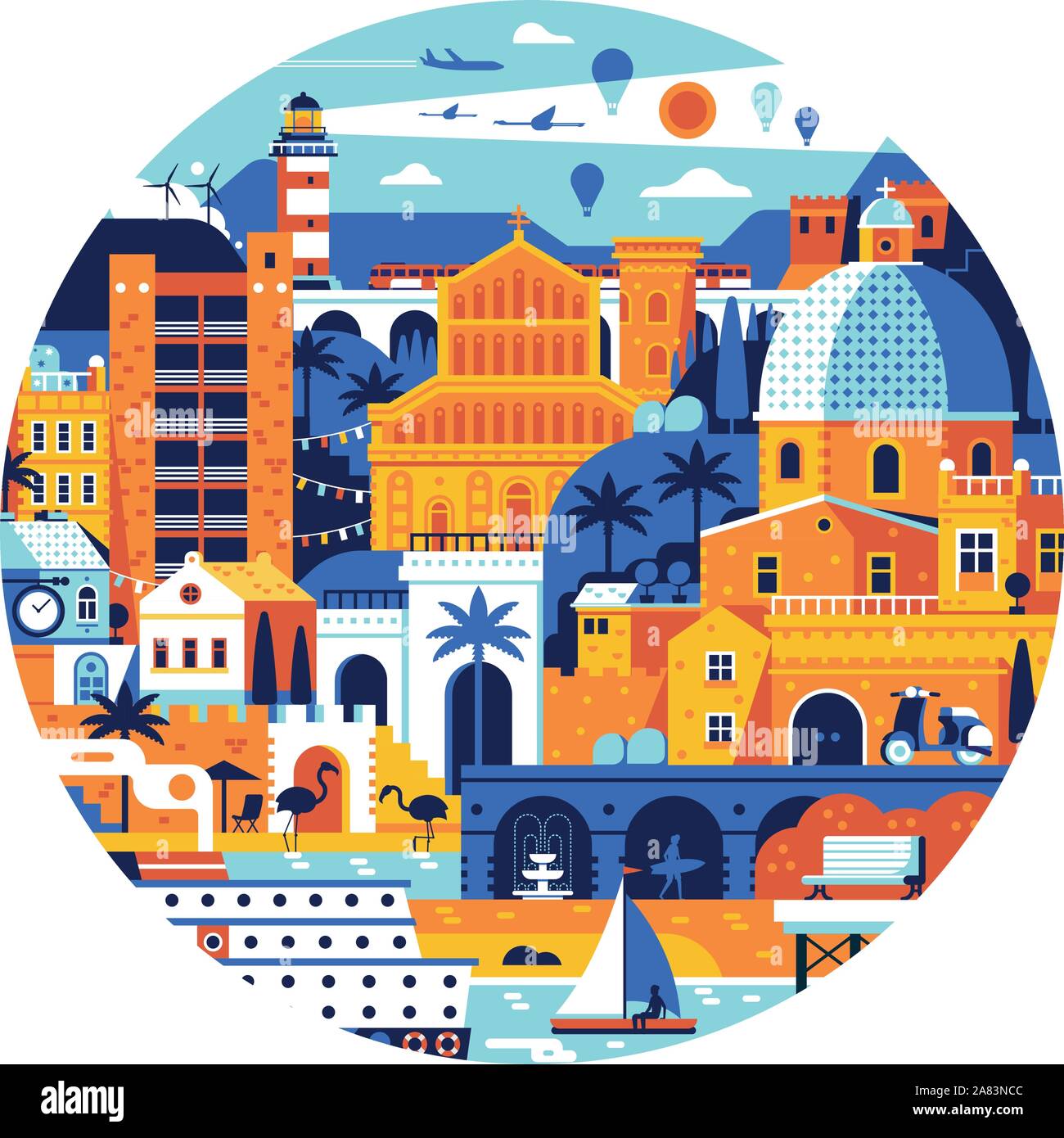 Town print Stock Vector Images - Alamy