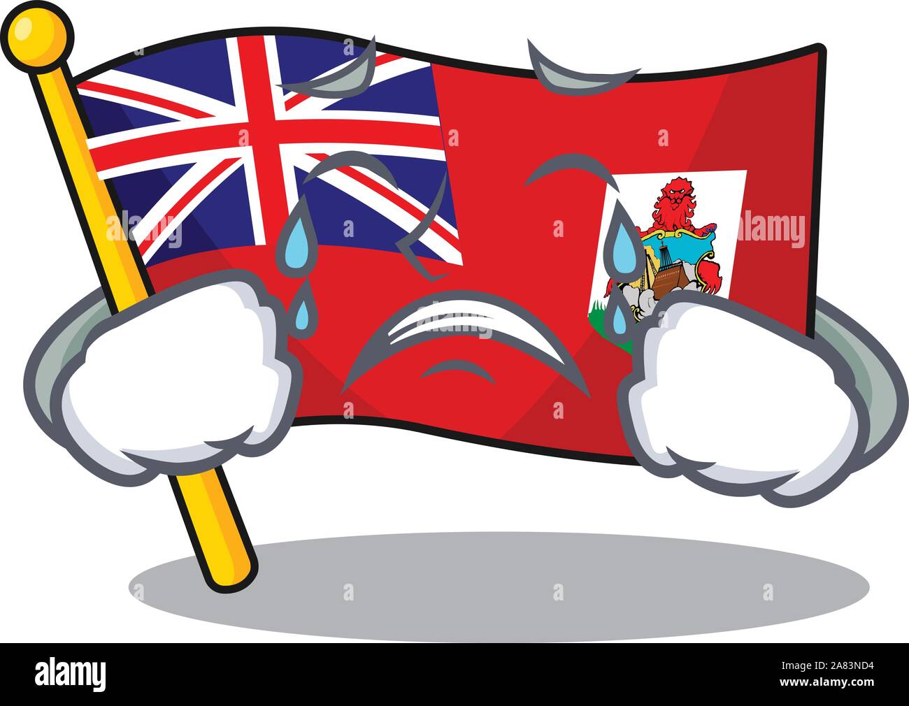 flag bermuda isolated cartoon the mascot crying Stock Vector Image ...
