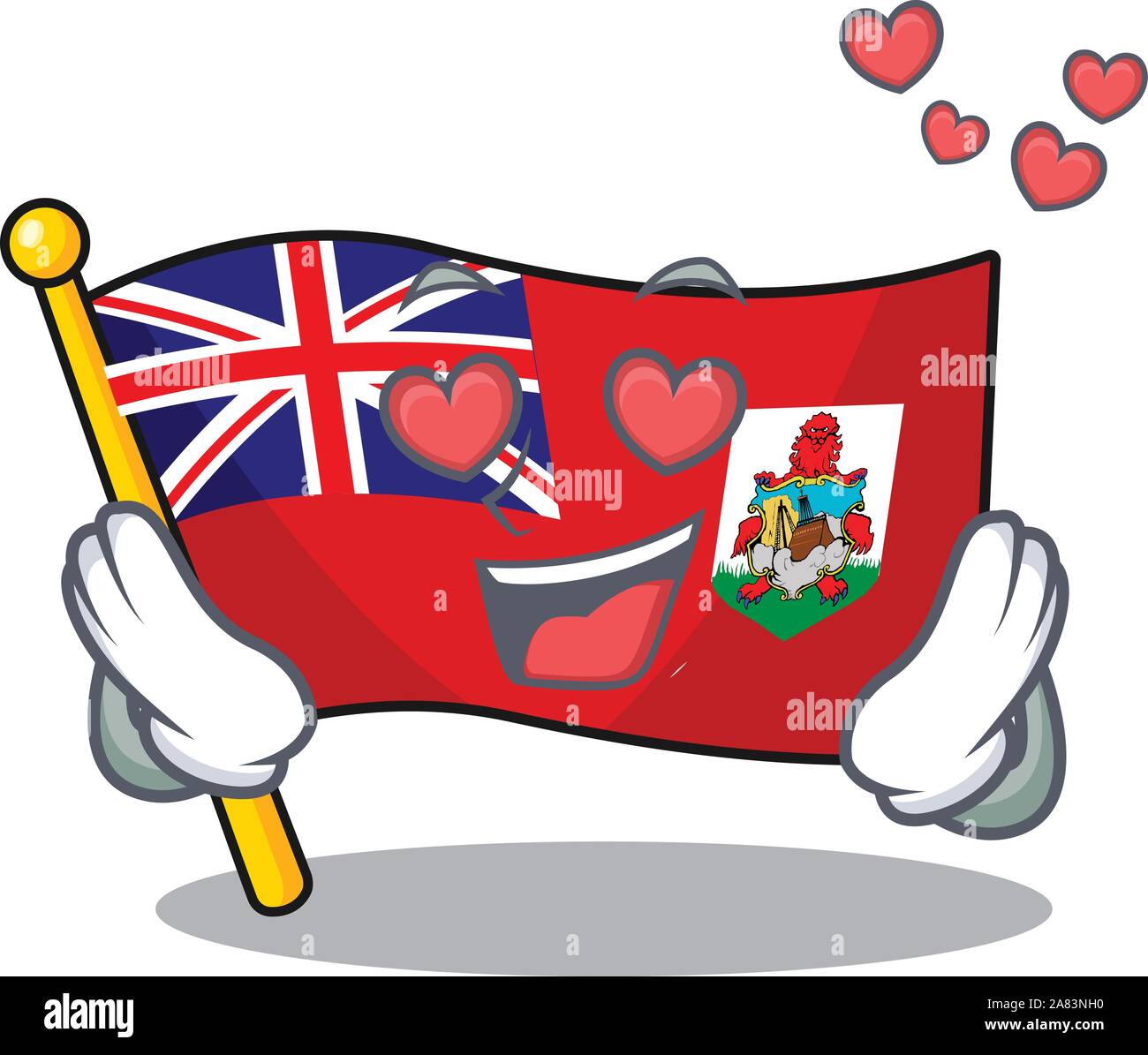 flag bermuda isolated in love cartoon the mascot Stock Vector Image ...