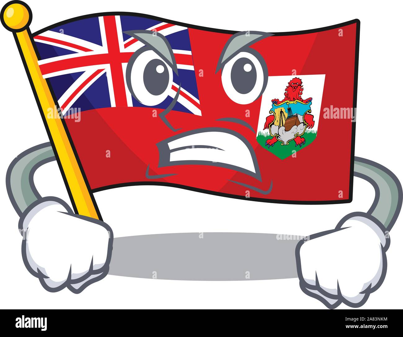 flag bermuda isolated cartoon the mascot angry Stock Vector Image & Art ...