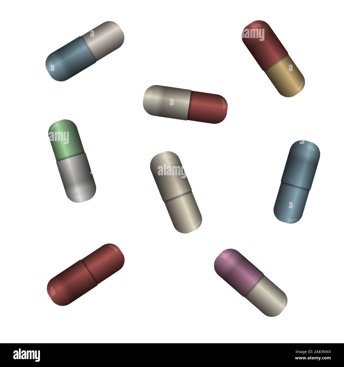 Pill capsules. Vector illustration. Medicament collection. Healthcare ...