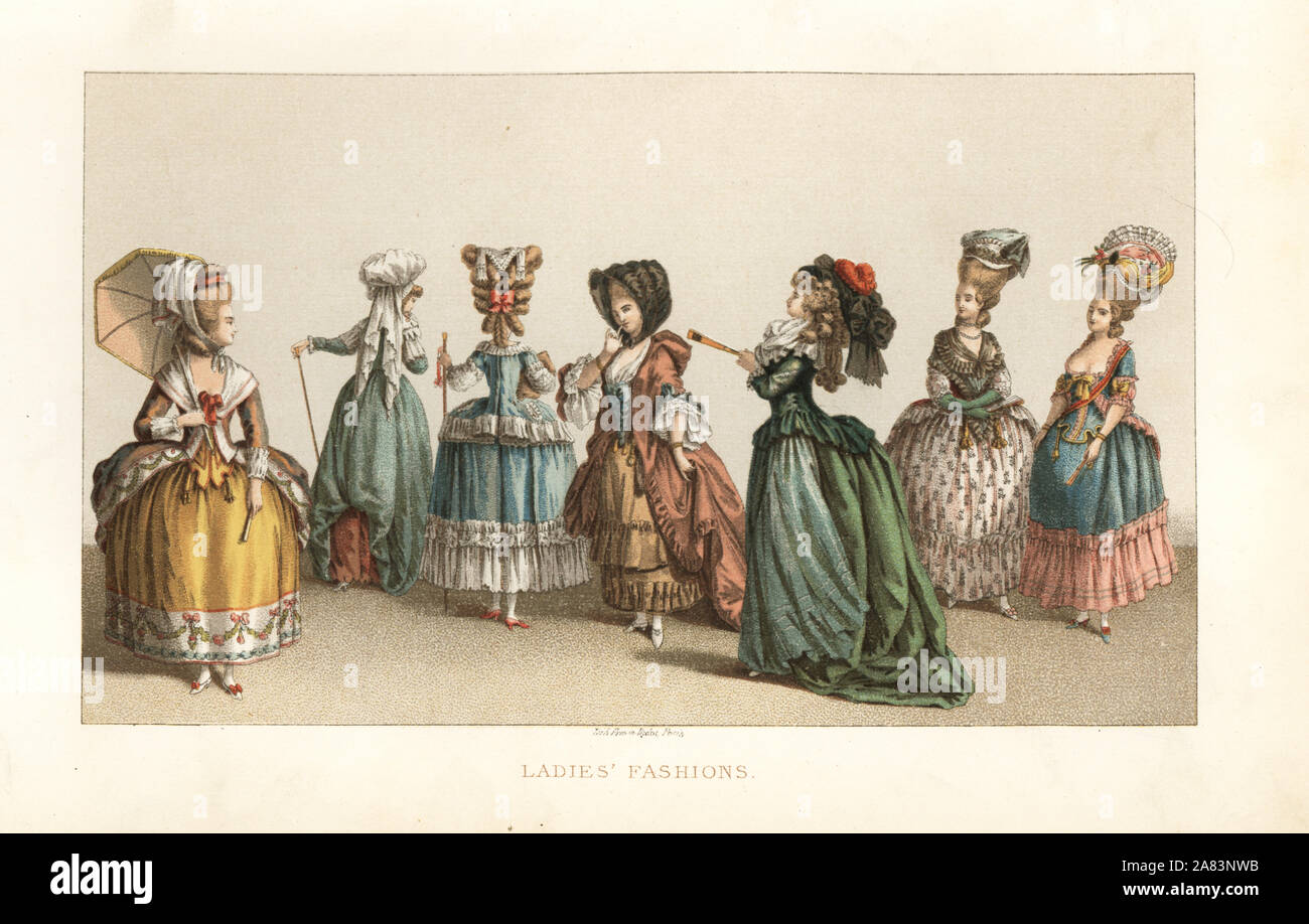 Ladies' fashions of the late 18th century including the shepherdess ...