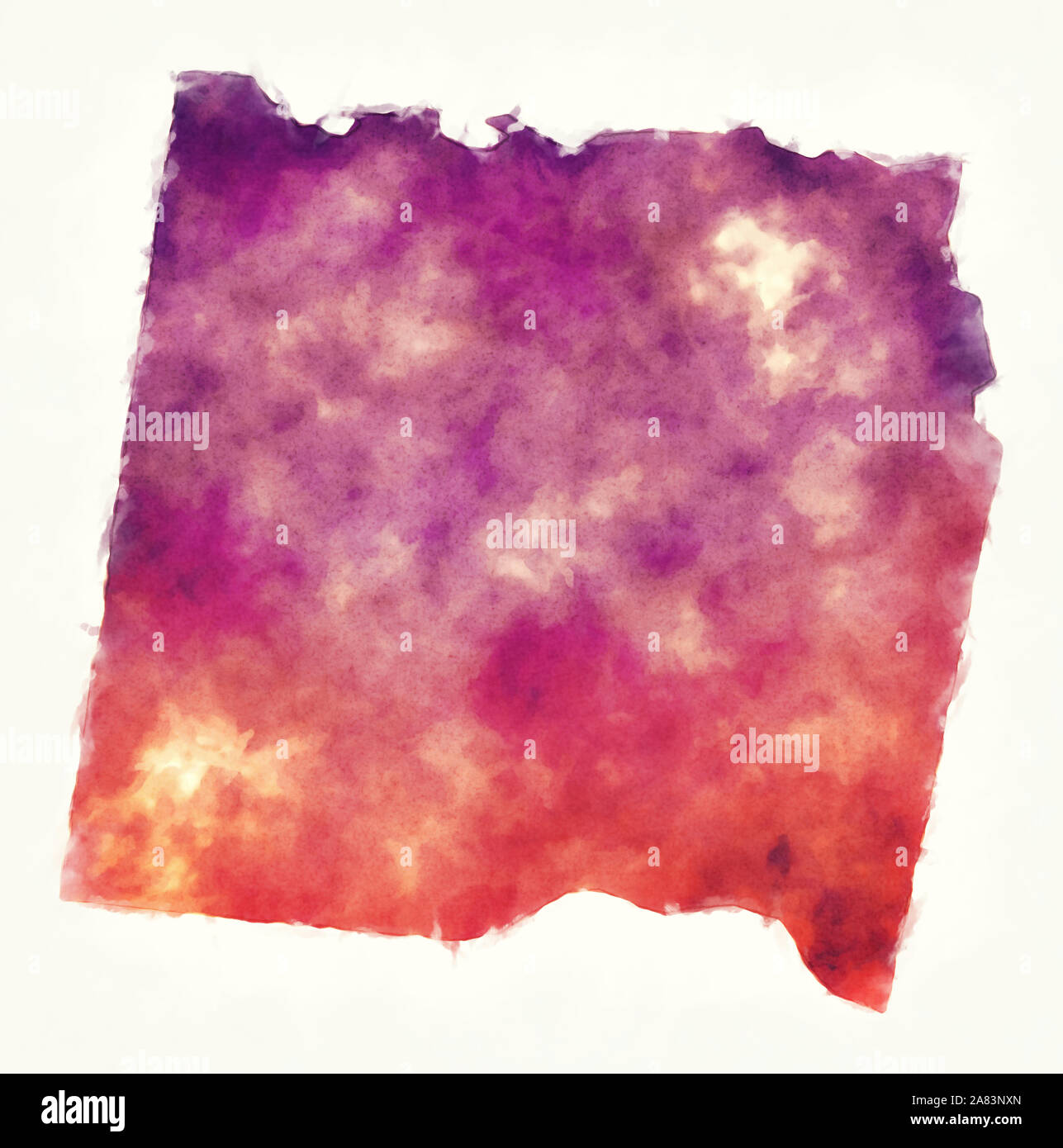 Trelawny parish watercolor map of Jamaica Stock Photo - Alamy