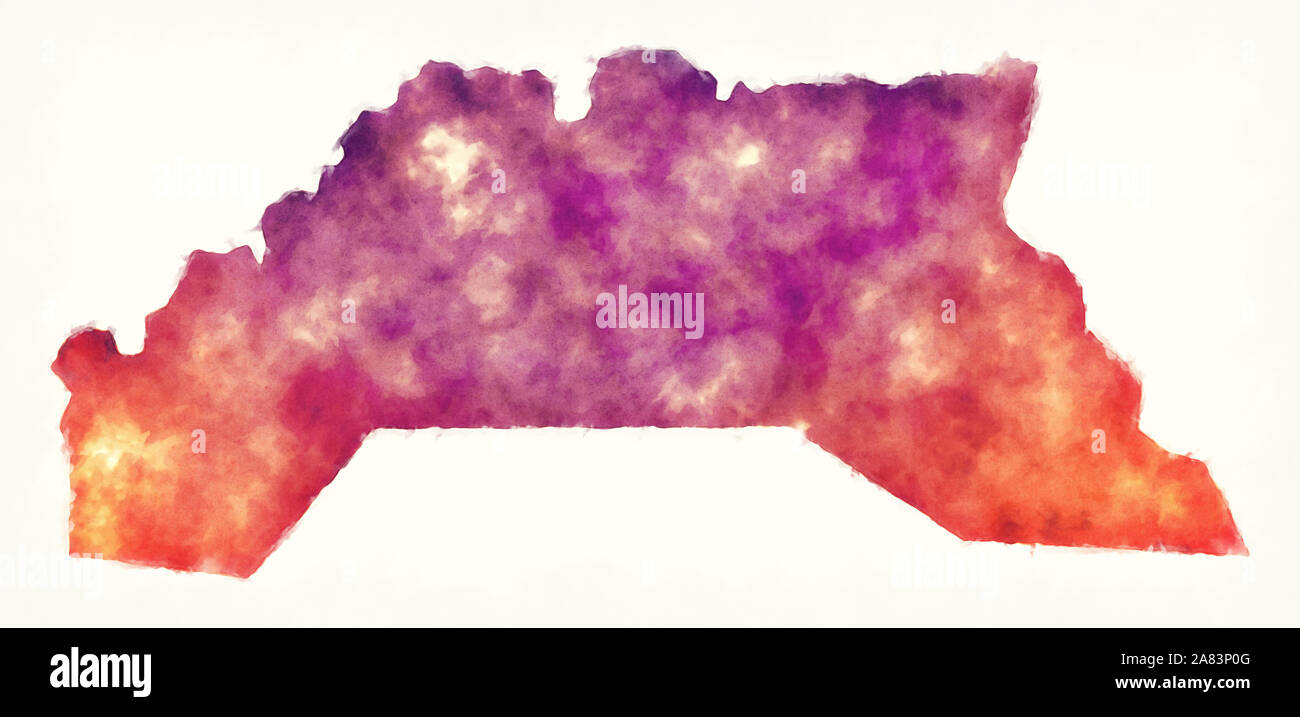 Hanover parish watercolor map of Jamaica Stock Photo - Alamy