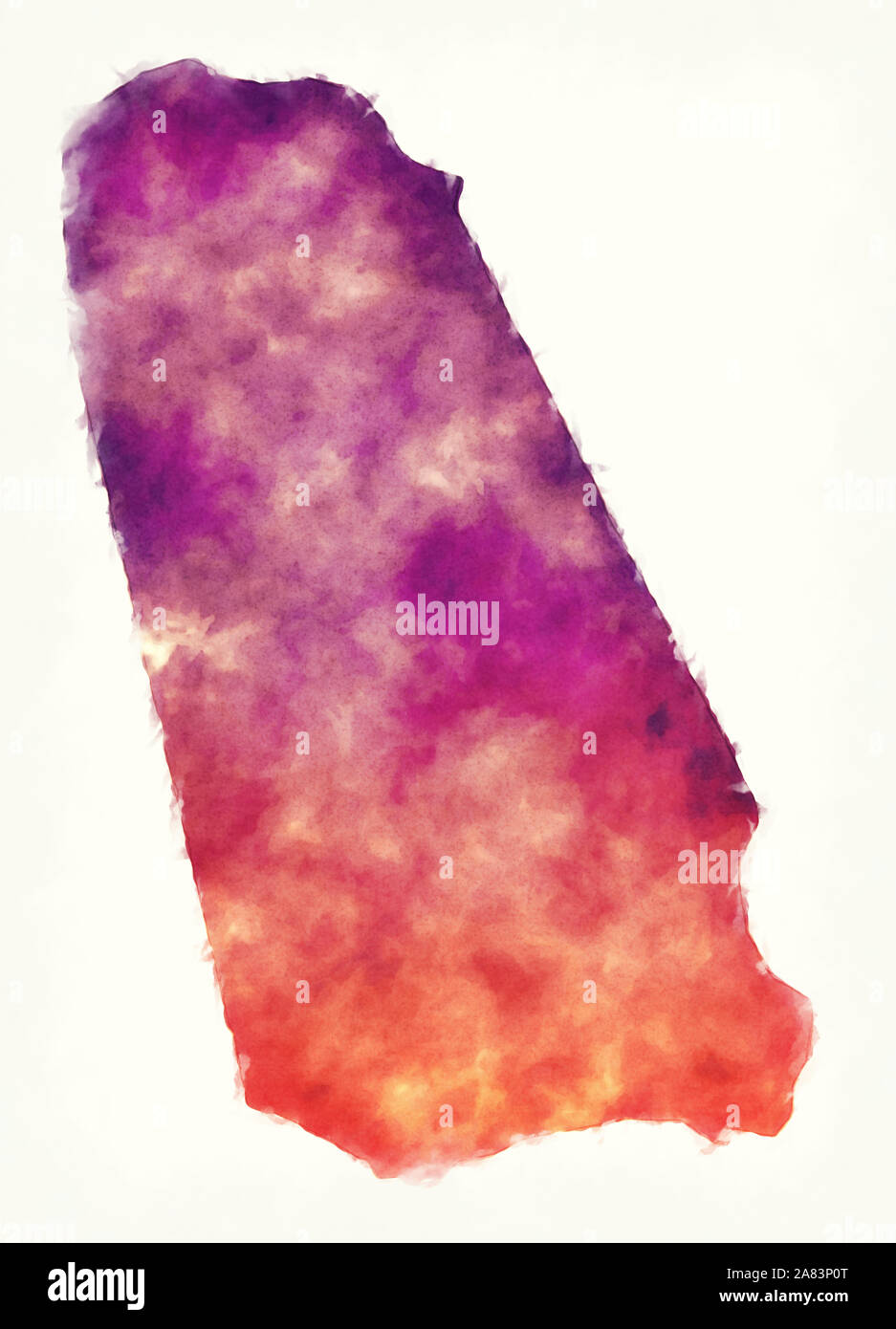 Manchester parish watercolor map of Jamaica Stock Photo - Alamy