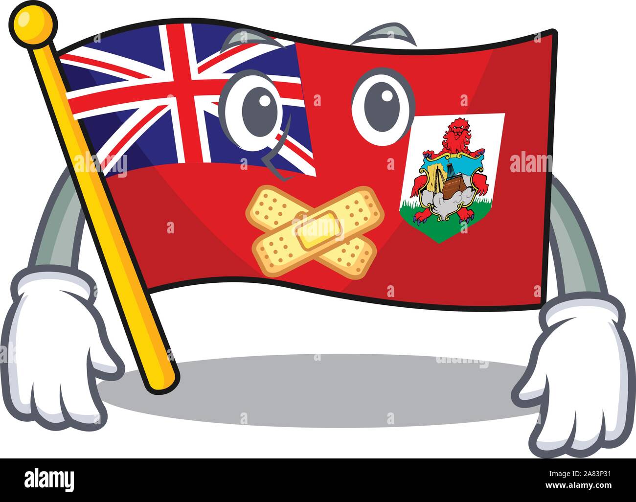 vector flag bermuda cartoon on pole silent Stock Vector Image & Art - Alamy