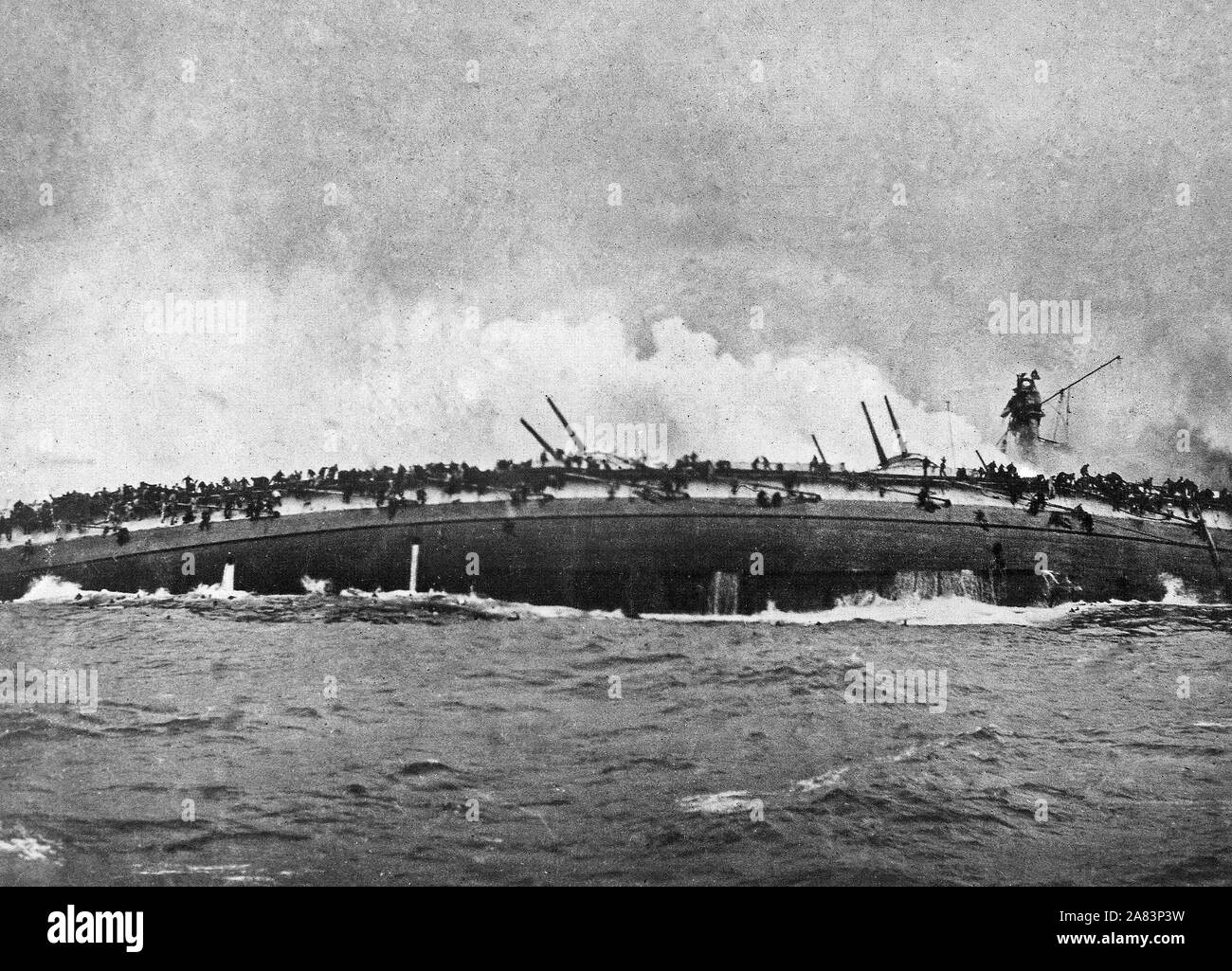 Sinking of the German Cruiser Bluecher, in the naval engagement between ...