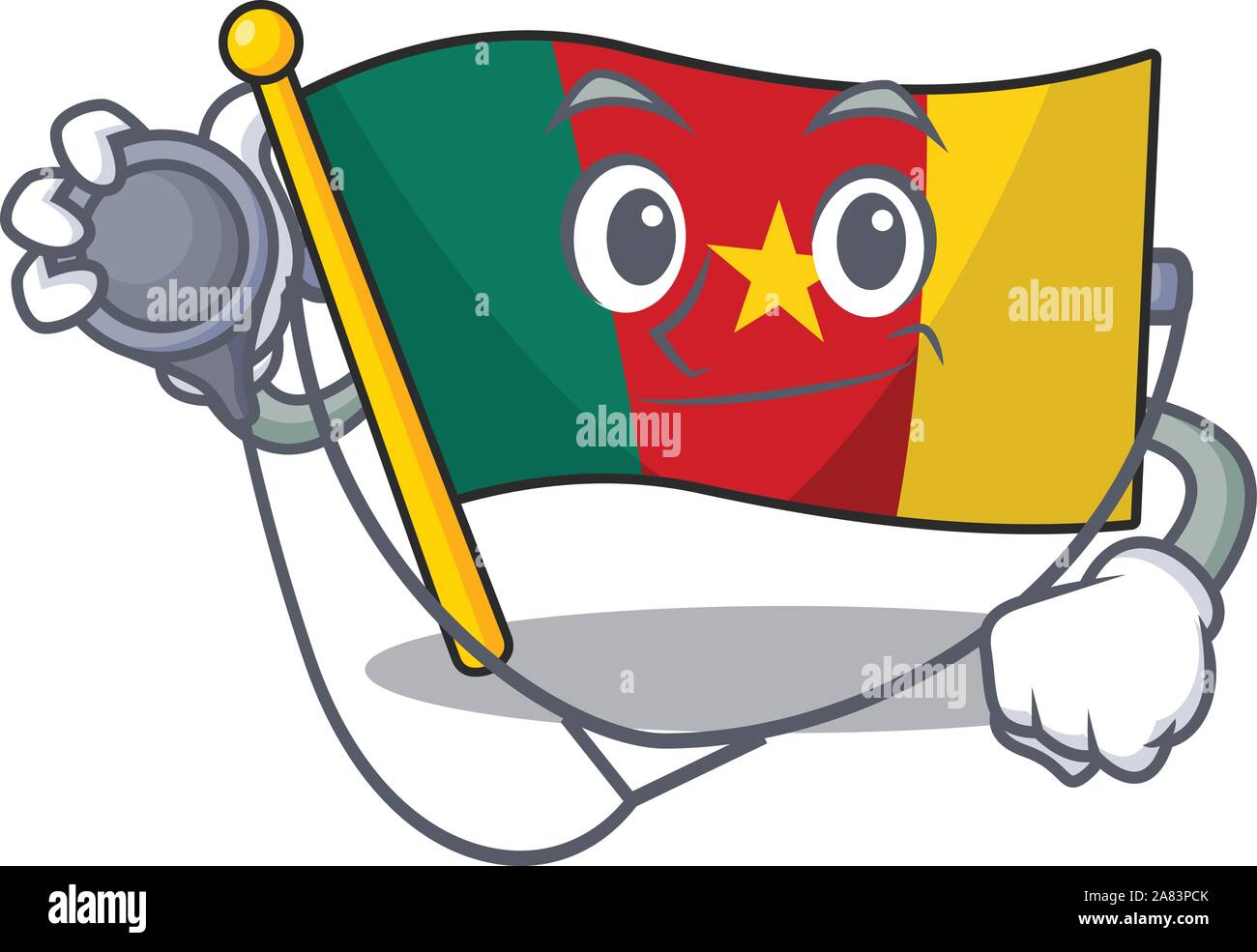 flag cameroon cartoon in doctor character shape Stock Vector Image ...