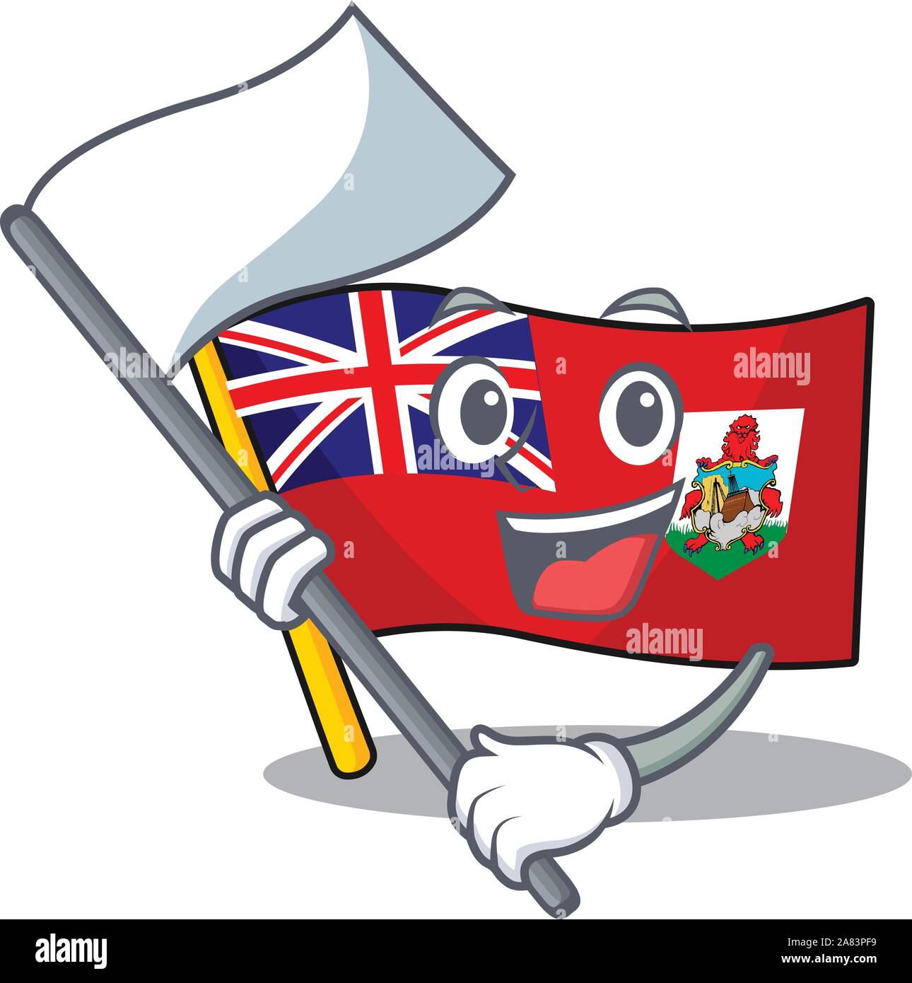 vector flag bermuda cartoon bring flag on pole Stock Vector Image & Art ...