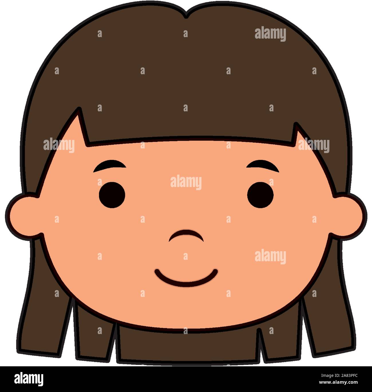 cute little girl head comic character Stock Vector Image & Art - Alamy