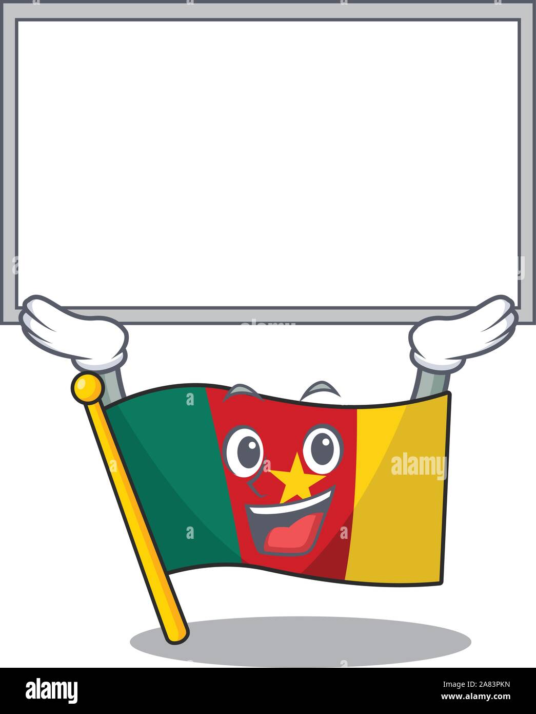 up board flag cameroon cartoon in character shape Stock Vector Image ...
