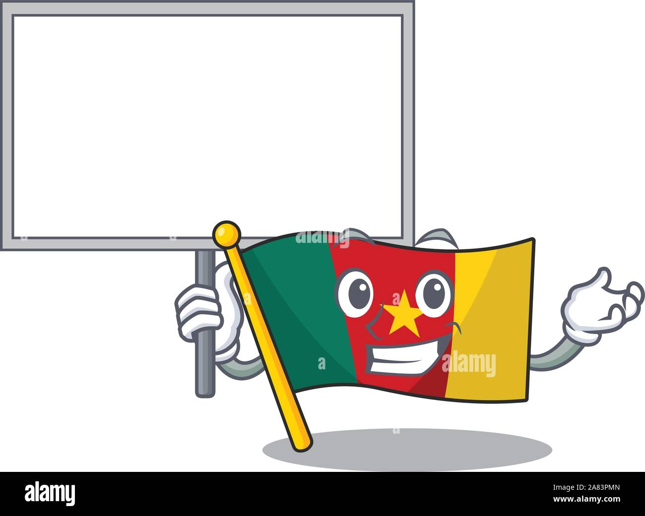 flag cameroon cartoon in character bring board shape Stock Vector Image ...